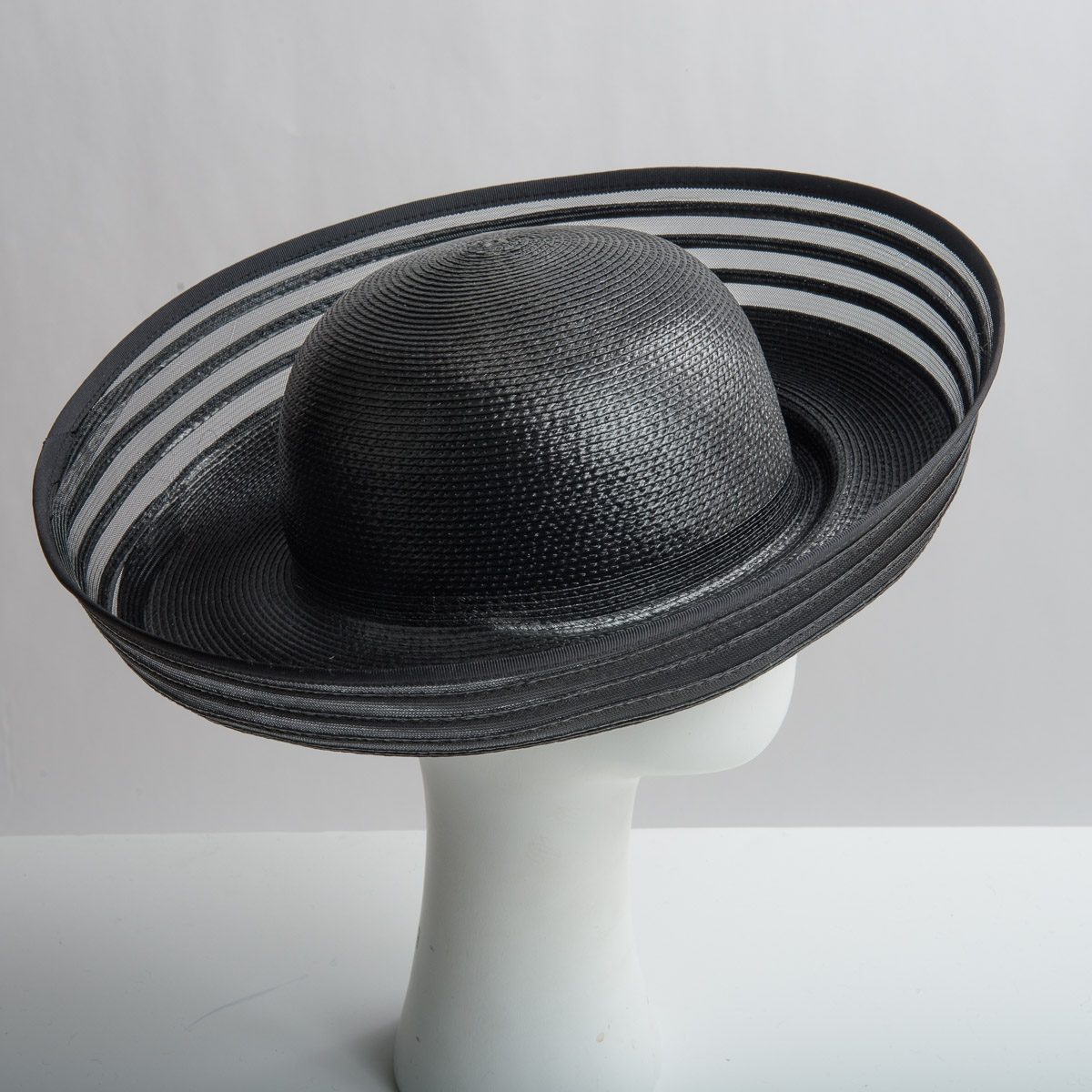Black Poly Braid W Crin Medium Brim Plain Hats-FF01185R-0-12 Black Poly Braid W Crin Medium Brim Plain Hats-FF01185R-0-12