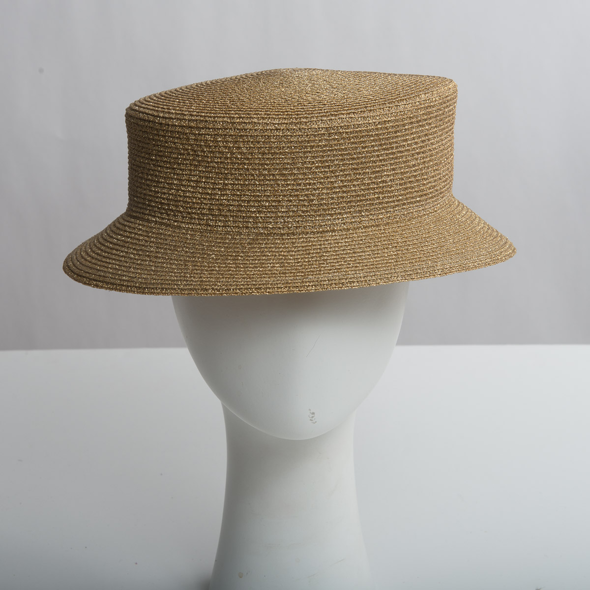 Gold Small Brim Metallic Plain Hats-HK6020-0-01- Sun Yorkos | Zoria