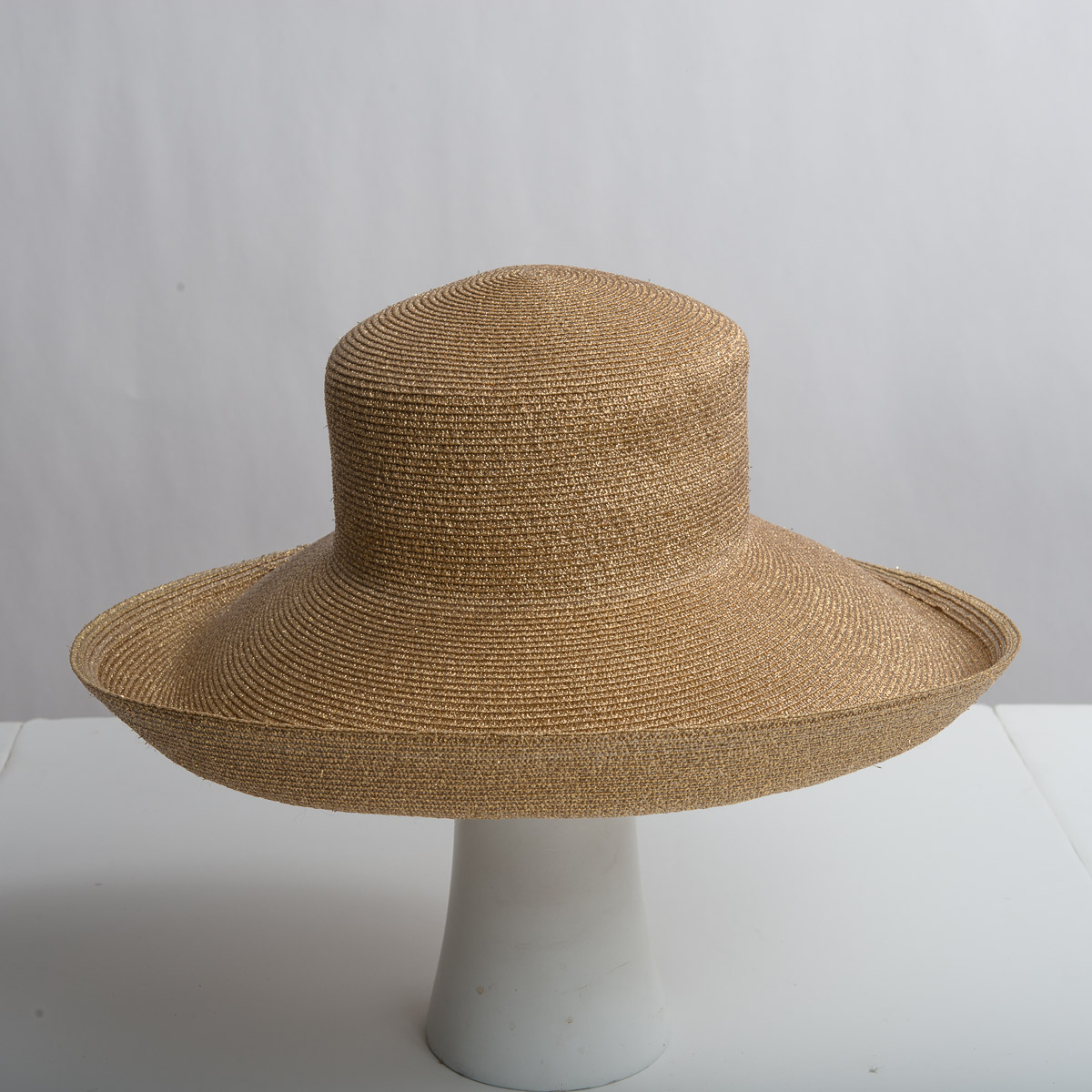 Wide Brim Metallic Plain Hats-HK6024-0-Sun Yorkos | Zoria