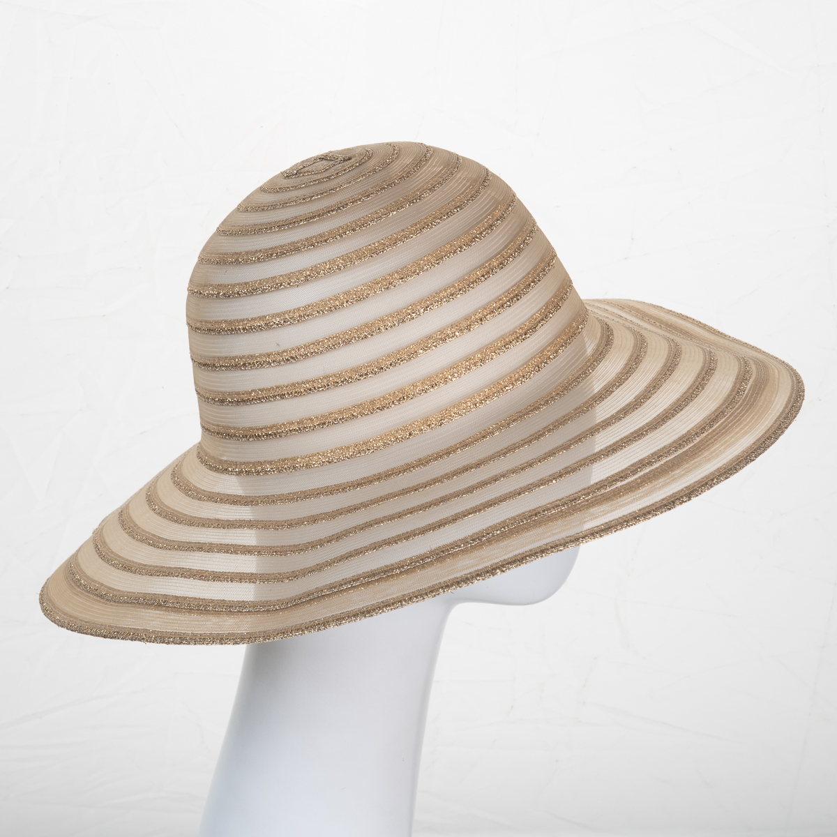 Gold Coffee Medium Brim Blocked Untrimmed Metallic Hat Base - Sun ...