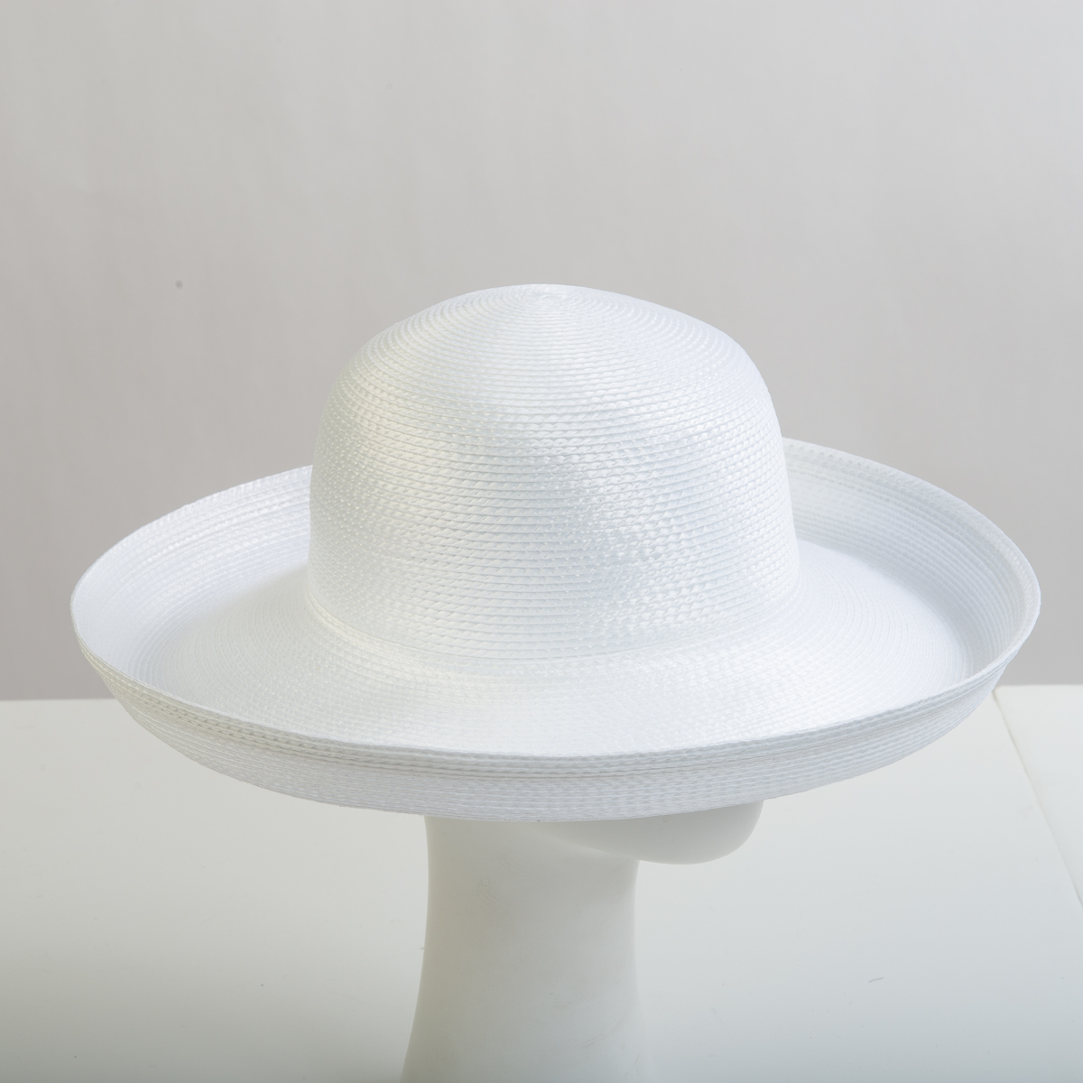 White Polypropylene Straw Medium Brim Plain Hats-WV01R-0-01- Sun Yorkos ...